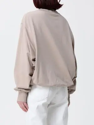 Brunello Cucinelli Cotton Crew Neck Sweatshirt With Emblem - Cocoa