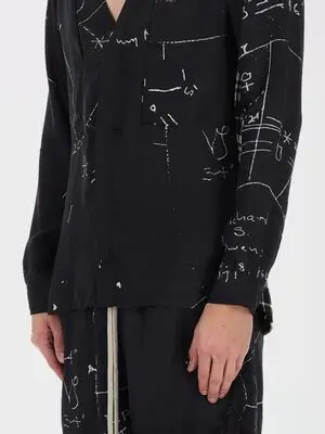 Rick Owens Printed Cotton Blend Shirt - Black