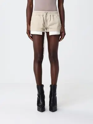 Rick Owens Leather Drawstring Shorts - Beige