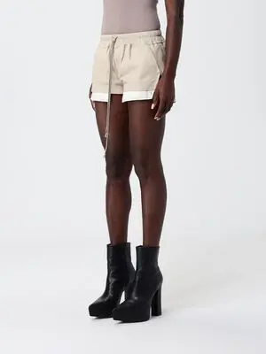 Rick Owens Leather Drawstring Shorts - Beige