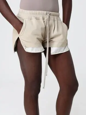 Rick Owens Leather Drawstring Shorts - Beige