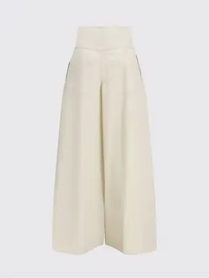 Brunello Cucinelli Wide Leg Cotton Blend Trousers