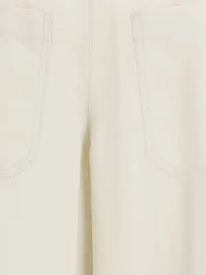 Brunello Cucinelli Wide Leg Cotton Blend Trousers