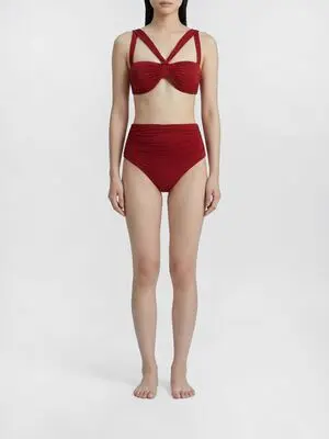 Zimmermann Halterneck Ruched Bikini - Ruby