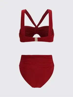 Zimmermann Halterneck Ruched Bikini - Ruby