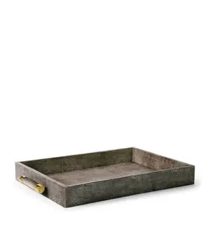 Aerin Shagreen Classic Serving Tray - Brown