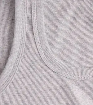 SKIMS Cotton Ribbed Cropped Tank Top - Grey