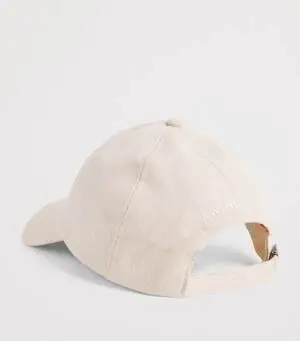 ANINE BING Embroidered Jeremy Baseball Cap - Beige