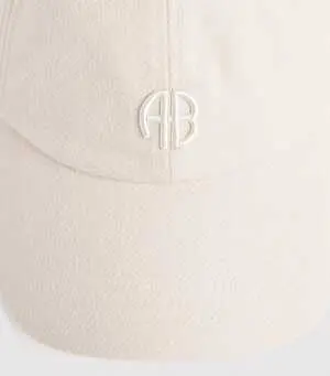 ANINE BING Embroidered Jeremy Baseball Cap - Beige