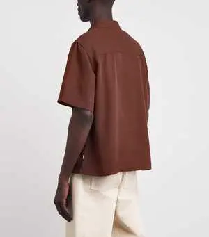 WAX LONDON Camp Collar Curzon Shirt - Brown