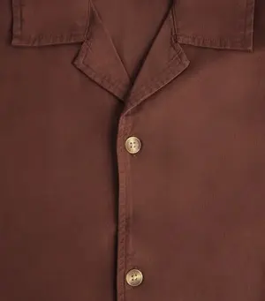 WAX LONDON Camp Collar Curzon Shirt - Brown