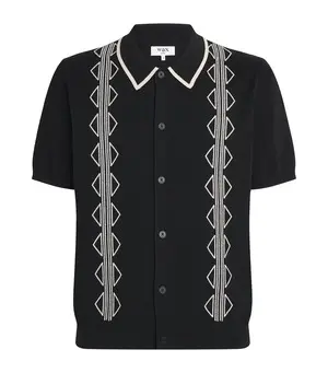 WAX LONDON Cotton-blend Embroidered Tellaro Shirt