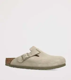 BIRKENSTOCK Suede Boston Clogs - Green