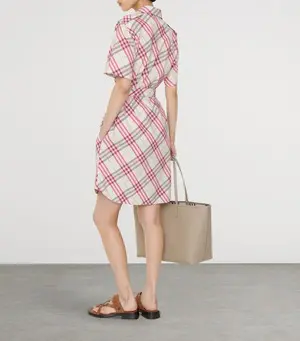 Burberry Cotton Check Mini Shirt Dress