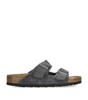 BIRKENSTOCK Suede Arizona Sandals - Grey