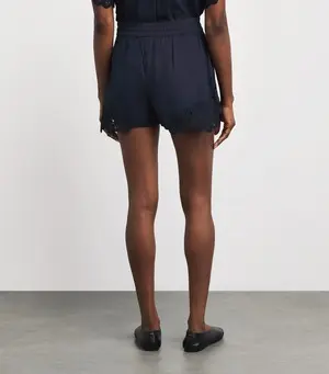 Veronica Beard Cotton Lace Vivaldi Shorts - Navy