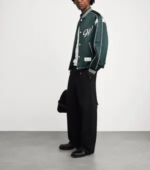 WOOYOUNGMI Logo Appliqué Baseball Jacket - Green