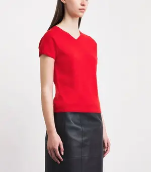 Vince Wool-cashmere Blend Short-sleeve Sweater