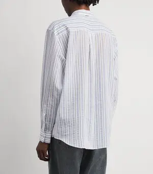 SYSTEM Cotton-blend Seersucker Stripe Shirt