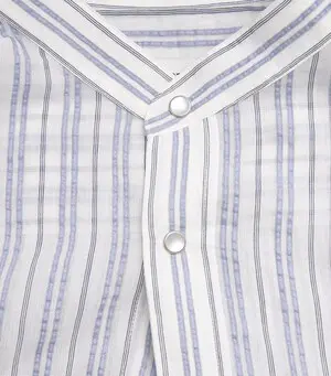 SYSTEM Cotton-blend Seersucker Stripe Shirt