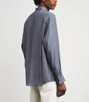 SYSTEM Hidden Button Shirt - Grey