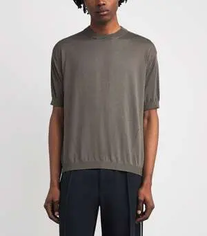 SYSTEM Knitted T-shirt - Grey
