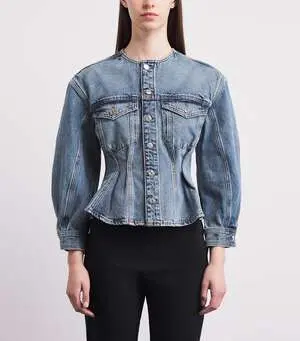 FRAME Nipped Denim Jacket - Blue