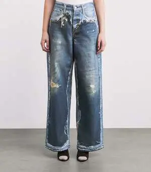 Acne Studios Trompe-l'oeil 1981 Low-rise Jeans - Blue