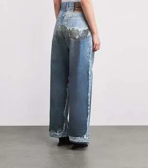 Acne Studios Trompe-l'oeil 1981 Low-rise Jeans - Blue