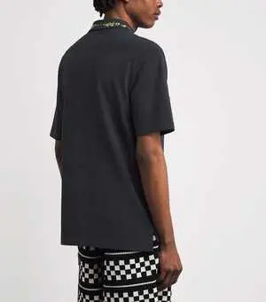 Amiri Cotton Embroidered Polo Shirt - Black