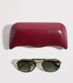 JACQUES MARIE MAGE Titanium Commander Aviator Sunglasses