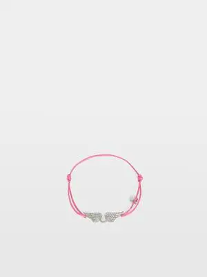 Zadig&Voltaire Zadig & Voltaire Adjustable Rhinestone Double Hearts Cord Bracelet Podium