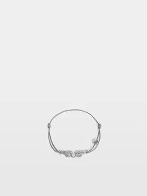 Zadig&Voltaire Zadig & Voltaire Adjustable Rhinestone Double Hearts Cord Bracelet Road