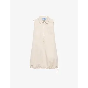 Prada Triangle-logo Sleeveless Mini Dress