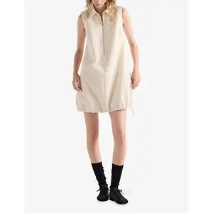Prada Triangle-logo Sleeveless Mini Dress