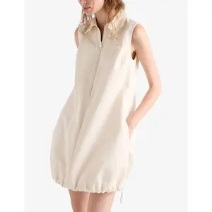 Prada Triangle-logo Sleeveless Mini Dress