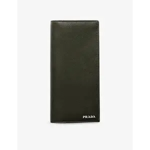 Prada Logo-embellished Saffiano-leather Wallet - Green