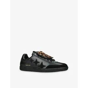 DUKE + DEXTER Leopard Leather Trainers