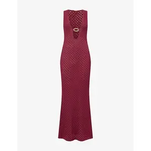 AWAY THAT DAY Dominica Crochet Maxi Dress - Cassis