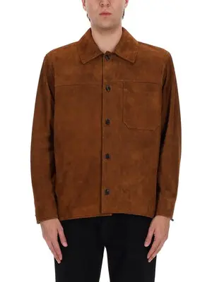 Saint Laurent Overshirt In Suede