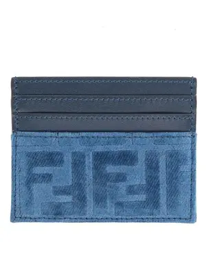 Fendi Ff Diamonds Card Case - Blue