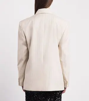 Acne Studios Wool Pinstripe Scarf Blazer - Ivory