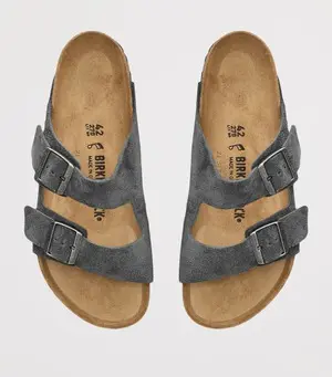 BIRKENSTOCK Suede Arizona Sandals - Grey