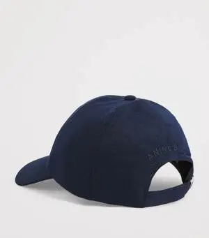 ANINE BING Embroidered Jeremy Baseball Cap - Navy