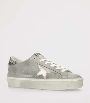 GOLDEN GOOSE Hi Star Suede Sneakers With Glitter Detail