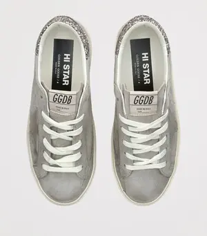 GOLDEN GOOSE Hi Star Suede Sneakers With Glitter Detail