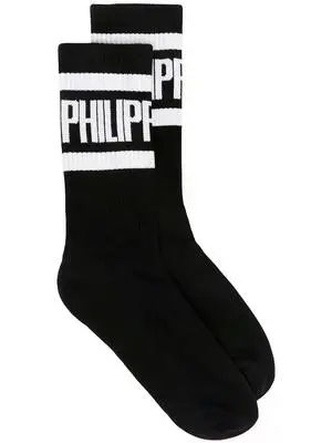 Philipp Plein Logo Print Ankle Socks - Black