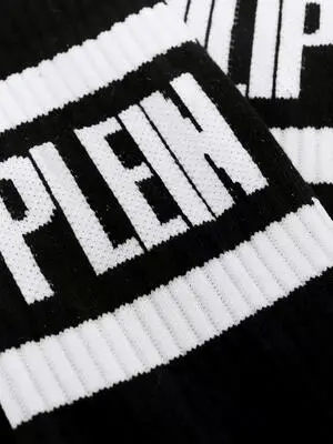 Philipp Plein Logo Print Socks - Black