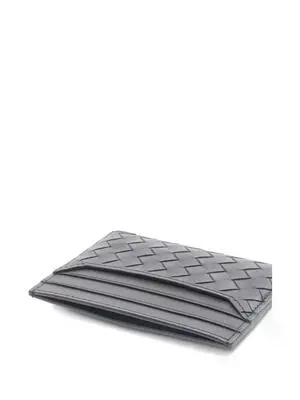Bottega Veneta 2020s Intrecciato Leather Card Case - Black