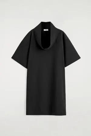 Cos Mock-neck Cocoon Mini Dress - Black